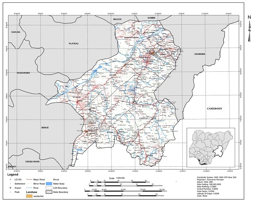 Download free Taraba State Map and Dataset