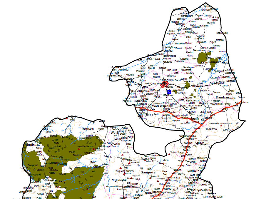 Bauchi State - Topographic Map and Dataset